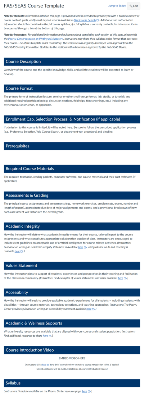 Expanded Course Description | Canvas @ Yale